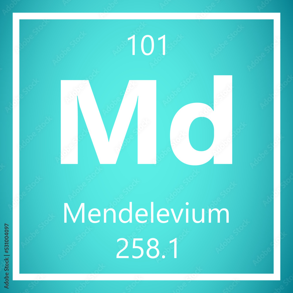 Mendelevium Md Periodic Table of Elements, Atomic Mass Vector ...