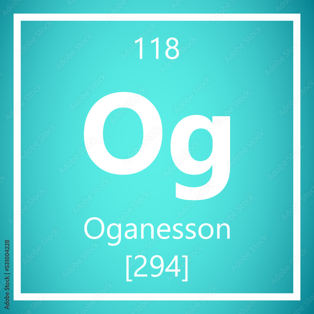 Oganesson Og Periodic Table of Elements, Atomic Mass Vector ...