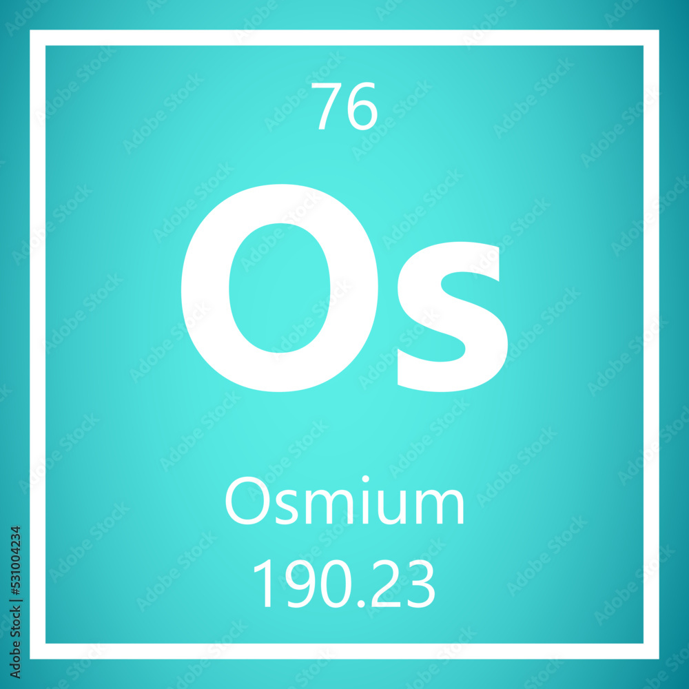 Osmium Os Periodic Table of Elements, Atomic Mass Vector Illustration ...
