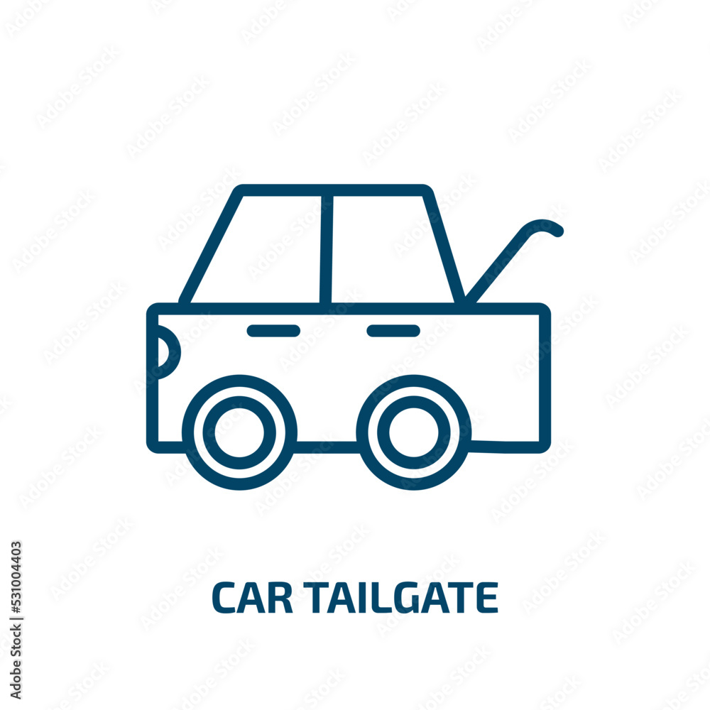 car tailgate icon from car parts collection. Thin linear car tailgate ...