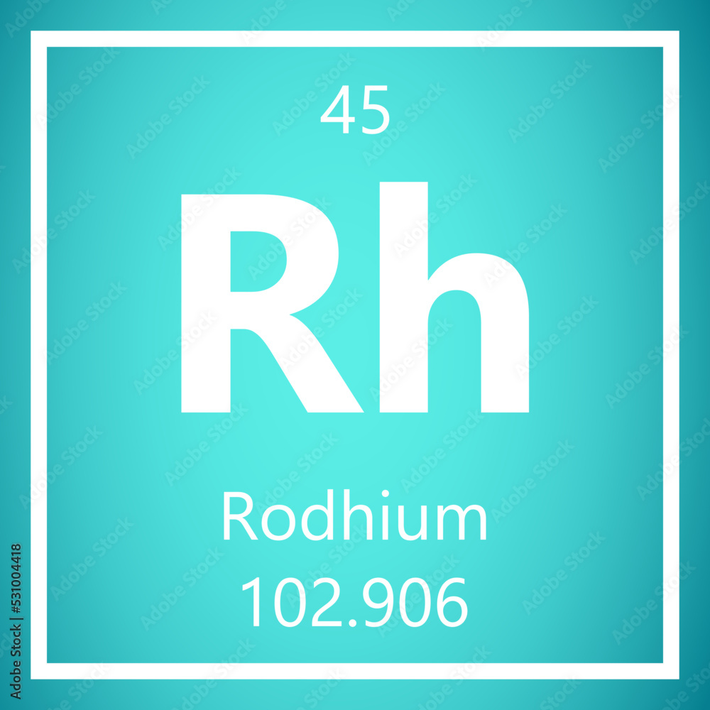 Rodhium Rh Periodic Table of Elements, Atomic Mass Vector Illustration ...