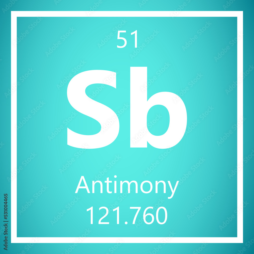 Antimony Sb Periodic Table of Elements, Atomic Mass Vector Illustration ...