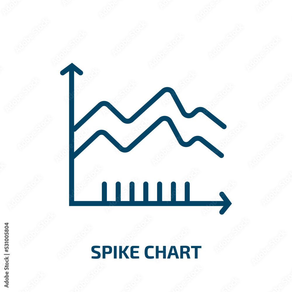 spike chart icon from business collection. Thin linear spike chart ...