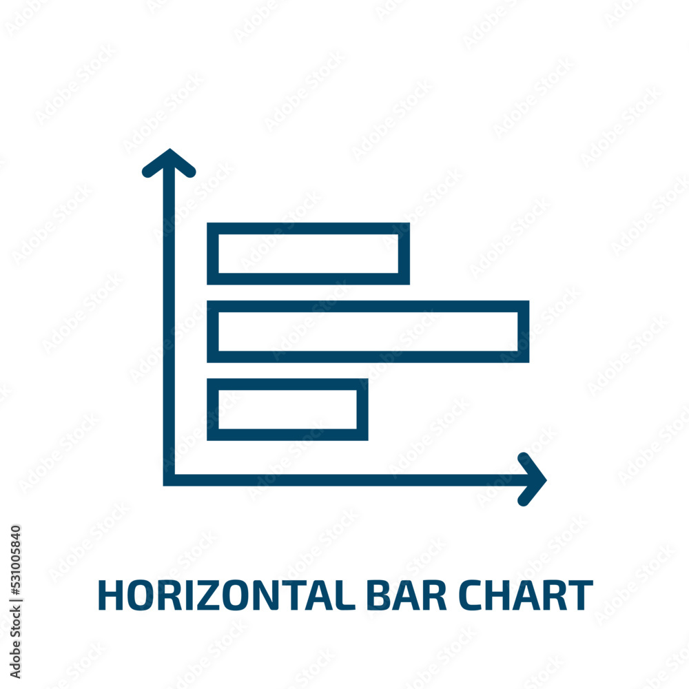 horizontal bar chart icon from business collection. Thin linear ...