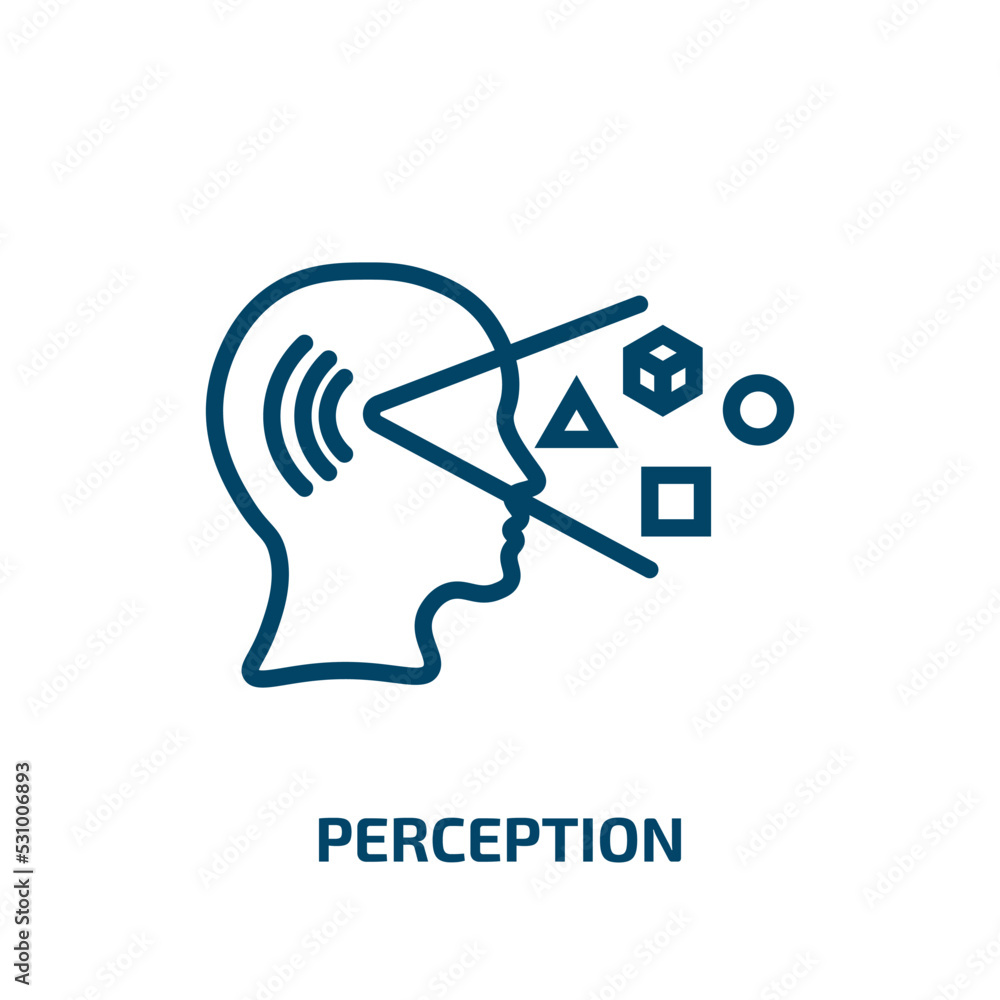 perception icon from brain process collection. Thin linear perception ...
