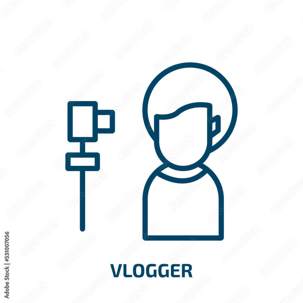 vlogger icon from blogger and influencer collection. Thin linear ...