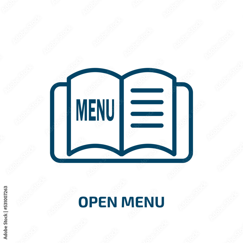 open menu icon from bistro and restaurant collection. Thin linear open ...