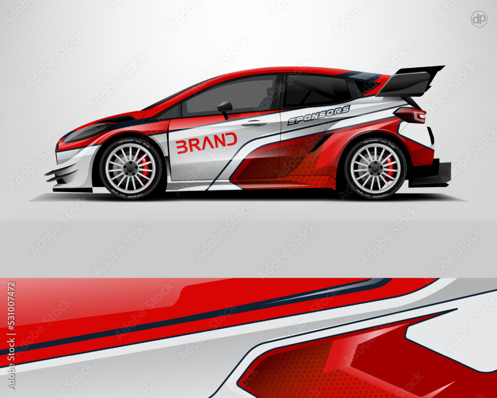 Car decal design vector. Graphic abstract stripe racing background kit ...