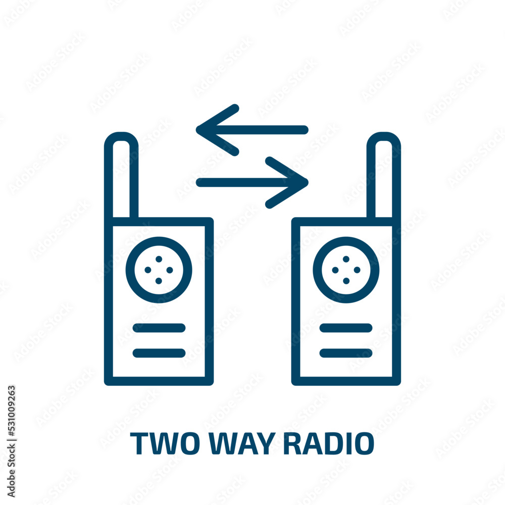 two way radio icon from army and war collection. Thin linear two way ...