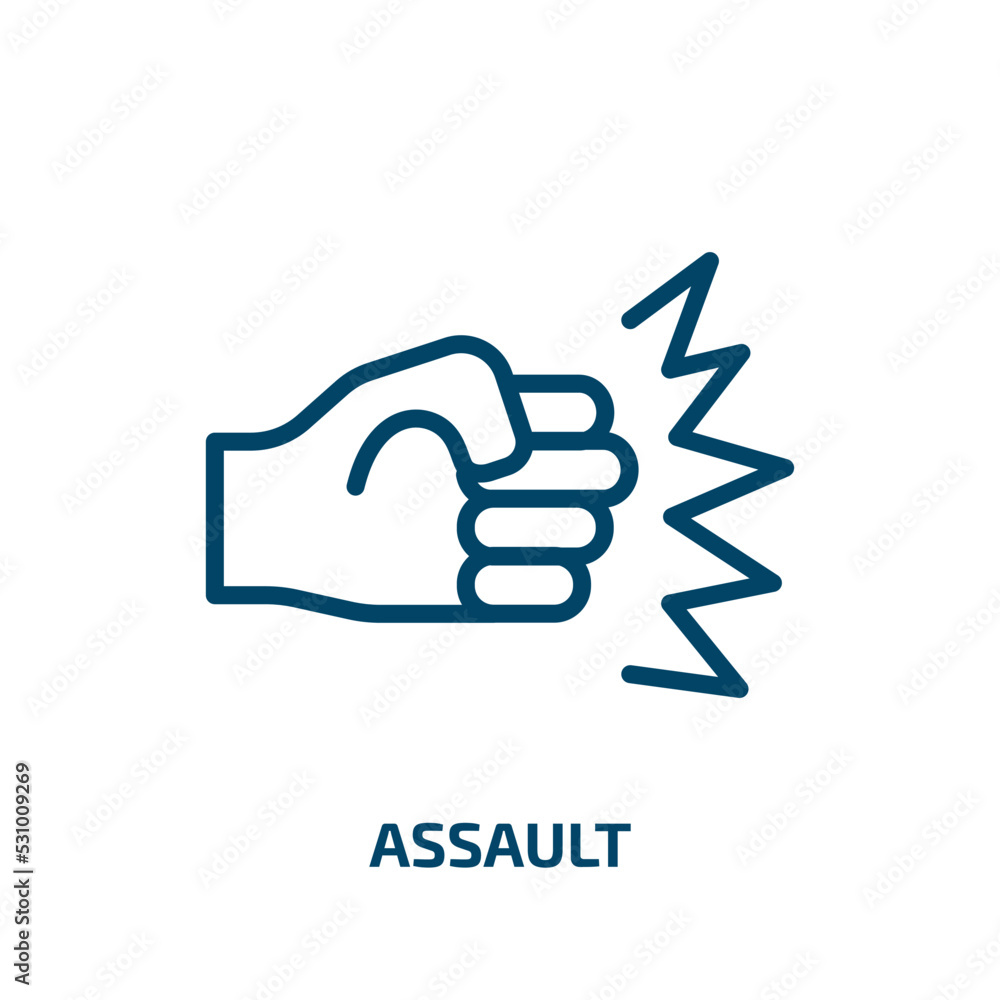 assault icon from army and war collection. Thin linear assault, gun ...