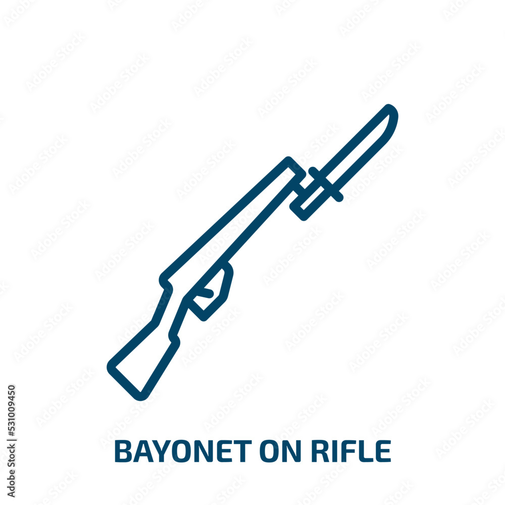 bayonet on rifle icon from army and war collection. Thin linear bayonet ... bayonet on rifle icon from army and war collection. Thin linear bayonet ...