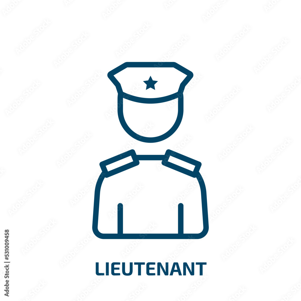 lieutenant icon from army and war collection. Thin linear lieutenant ...