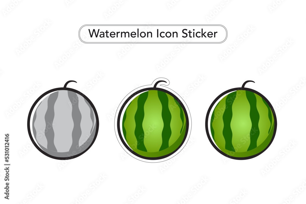 Watermelon Sticker. Watermelon Vector Icons. Fruit colorful Clip art ...