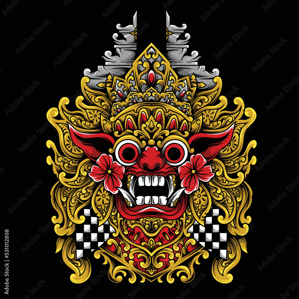 barong bali vector design. can be used to design t-shirts, merch ...