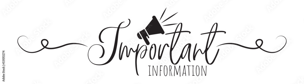 Important information, vector. Stencil art design, Wording isolated on ...