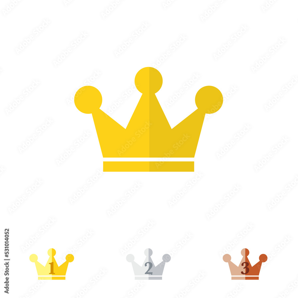 ภาพประกอบสต็อก Gold crown illustration, ranking icon set. ภาพ | Adobe Stock