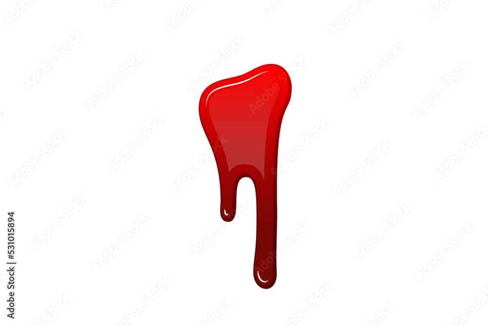 Blood drip 3d. Halloween bloodstain isolated white background. Splatter ...