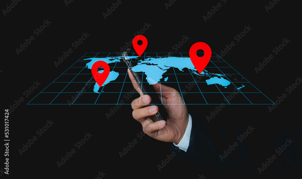 Location point, icon maps and find places in the online system. Stock ...