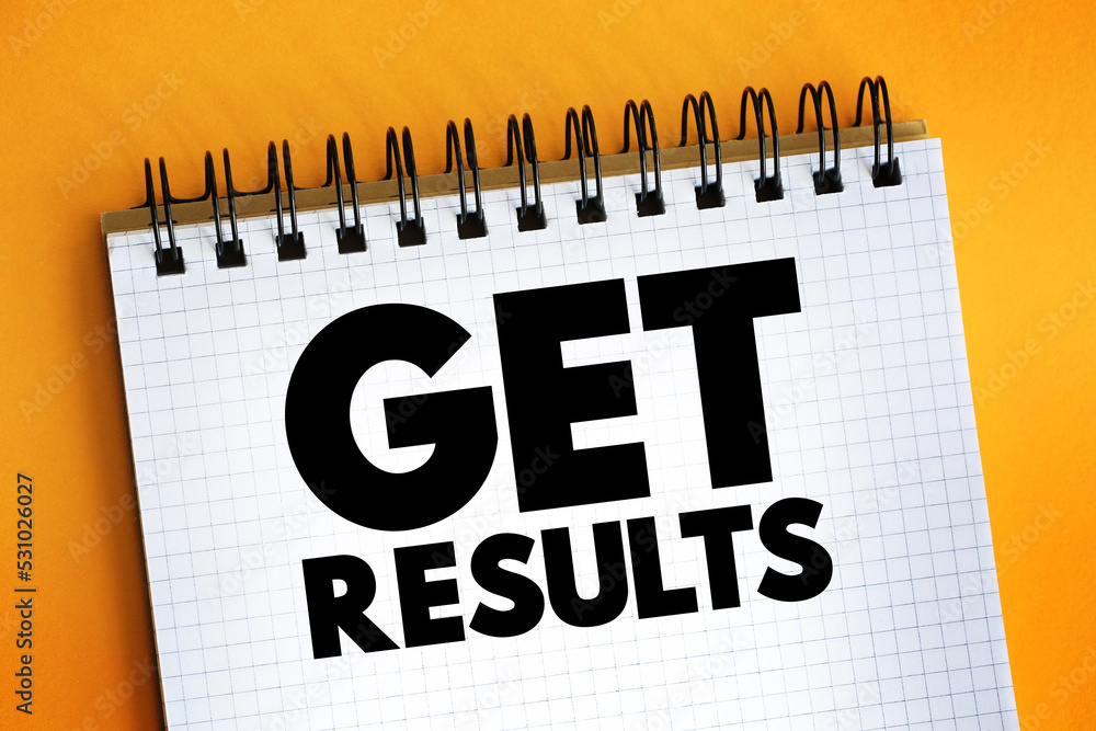 Get Results text on notepad, concept background Stock Photo | Adobe Stock