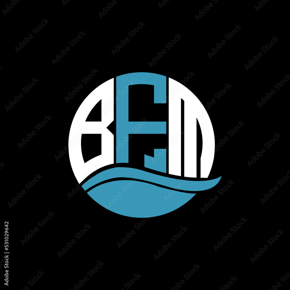 BFM logo monogram isolated on circle element design template, BFM ...