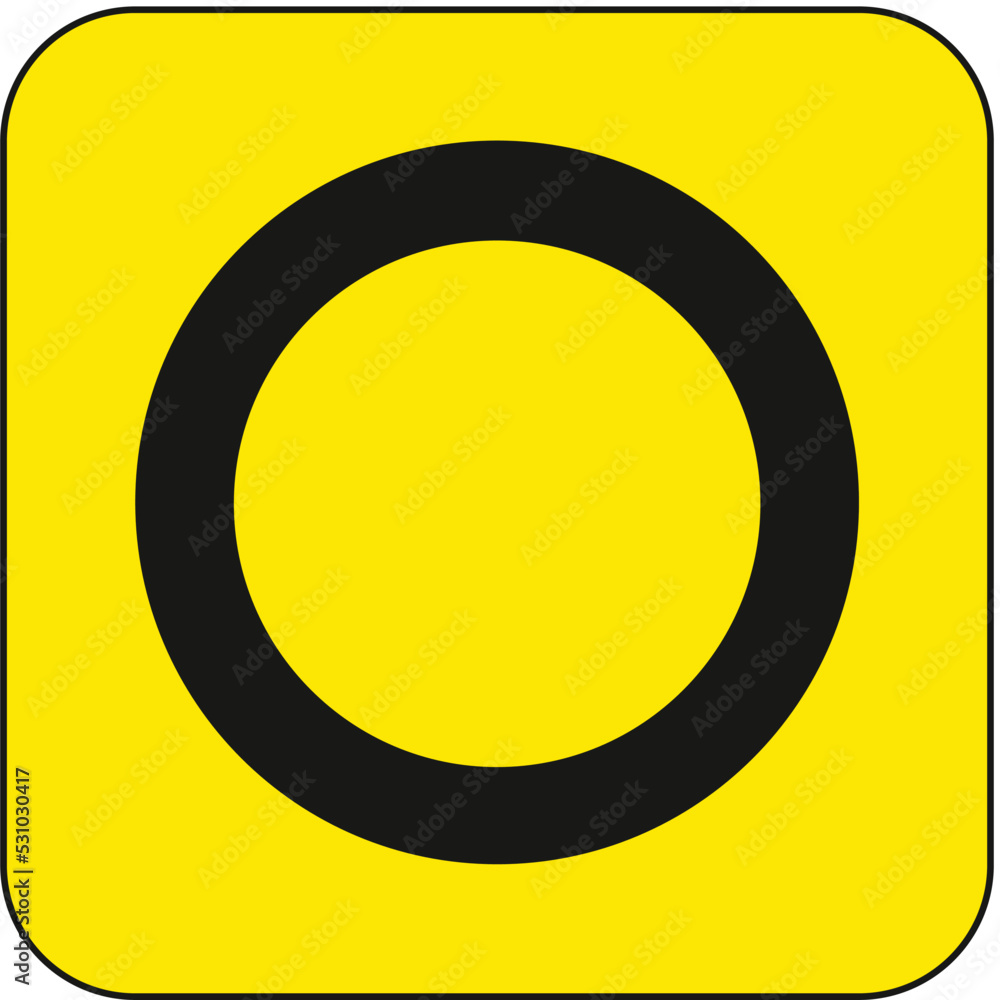 Symbols showing emergency diversion route for motorway and other main ...