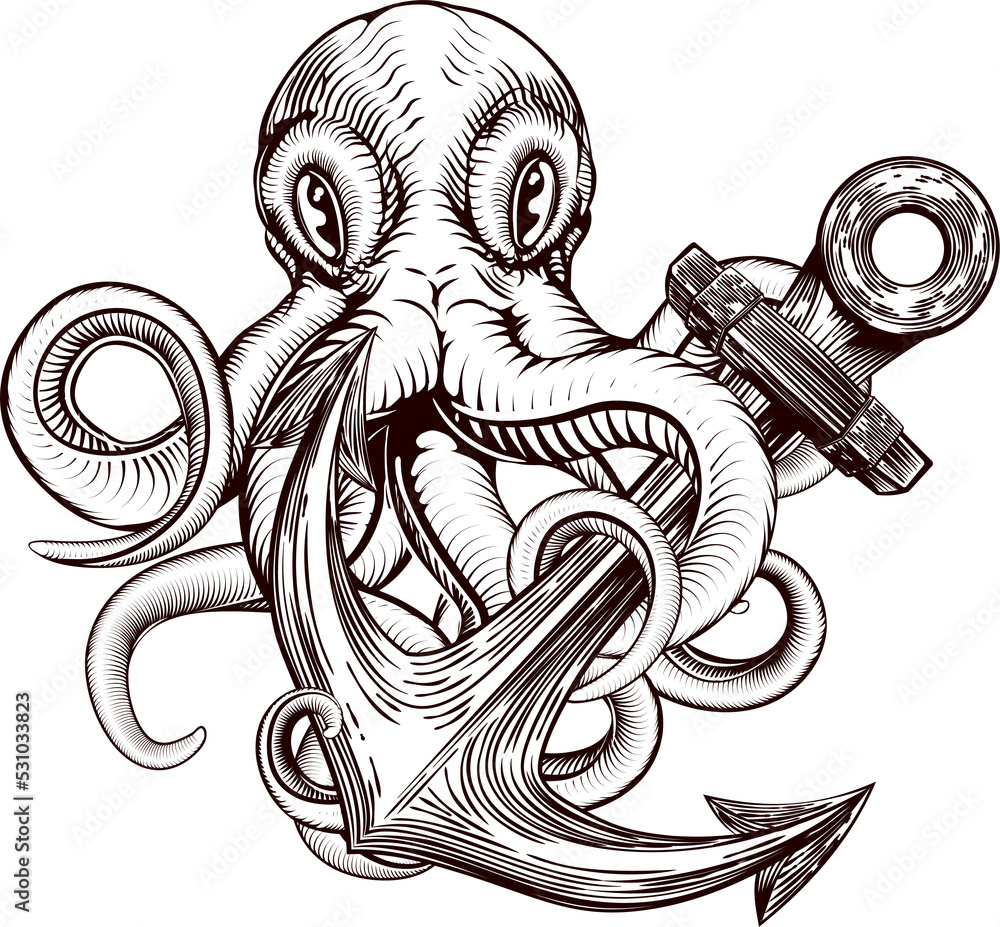 Octopus Anchor Stock Illustration | Adobe Stock