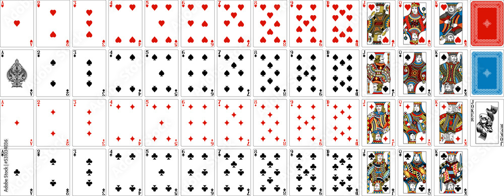 Playing Cards Deck Full Complete Stock Illustration | Adobe Stock