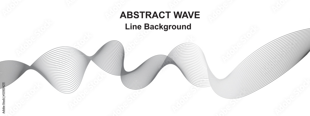 Abstract wavy gray stream element for design on a white background ...