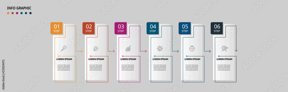 Vector Infographic design business template with icons and 6 options or ...