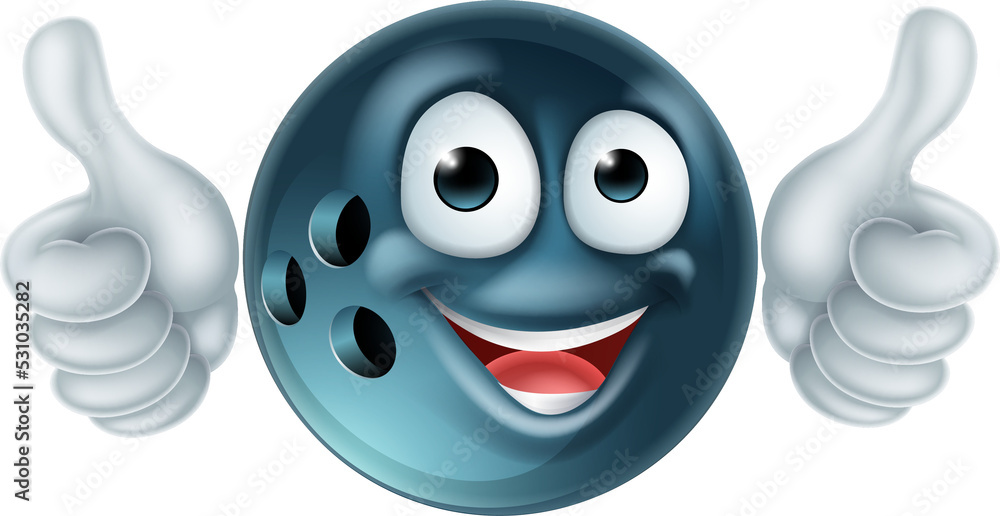 Cartoon Bowling Ball Character Stock Illustration | Adobe Stock