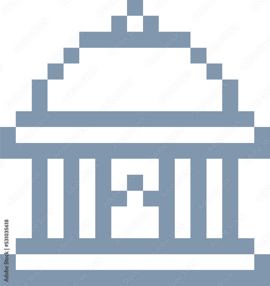 Museum Pixel 8 Bit Video Game Art Icon Stock Illustration | Adobe Stock