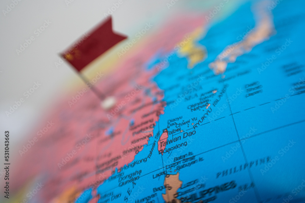 Taiwan island on geopolitical map. Taiwan, officially the Republic of ...