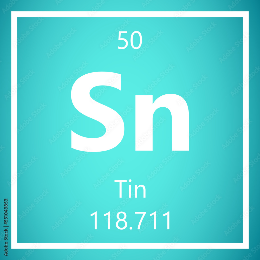 Tin Sn Periodic Table of Elements, Atomic Mass Vector Illustration ...