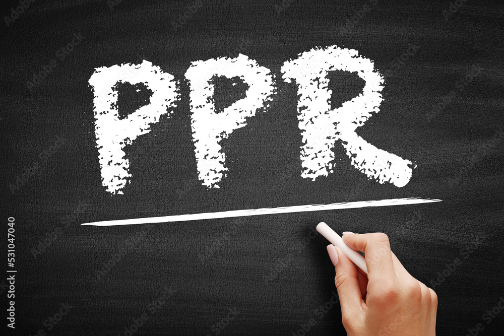 PPR - Pivot Point Reversal acronym, business concept on blackboard ...