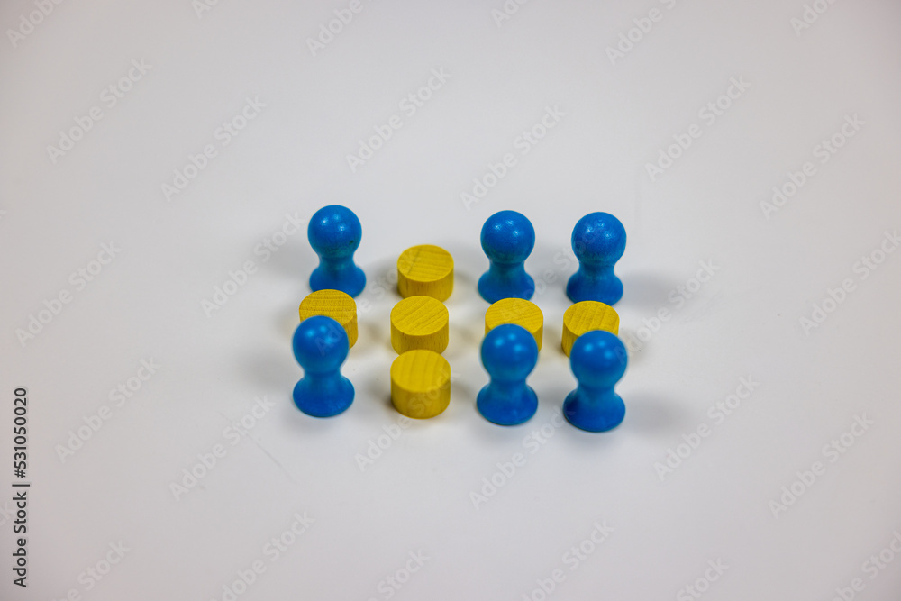 Yellow and blue pawn respresenting a Swedish flag as a symbol of unity ...