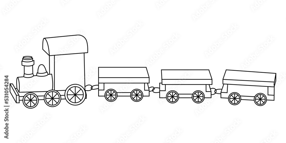 Toy train sketch vector illustration. Stock Vector | Adobe Stock