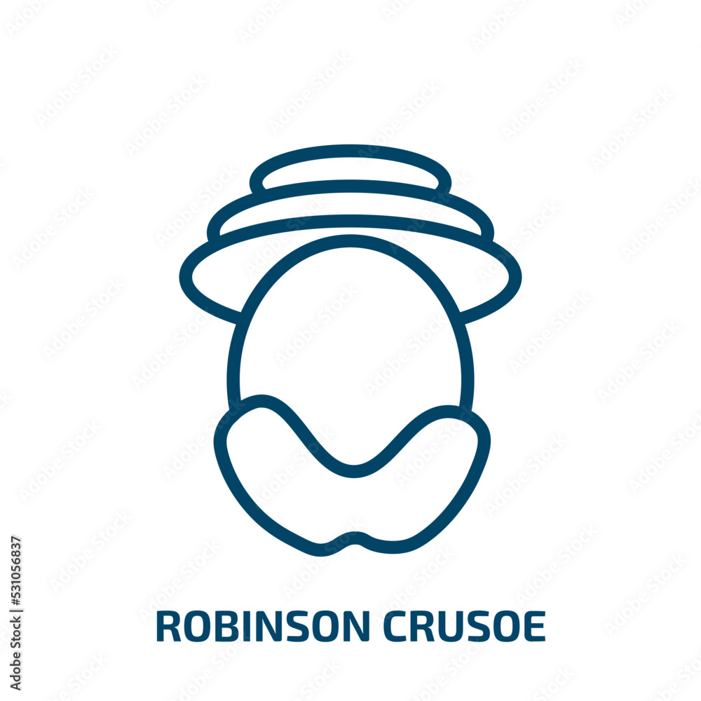 robinson crusoe icon from education collection. Thin linear robinson ...