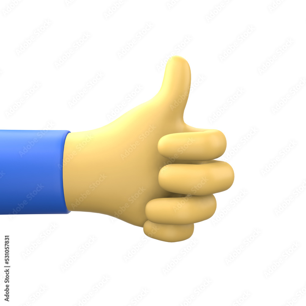 3D Illustration of hand sign emoticon on Transparent PNG Background. 3D ...