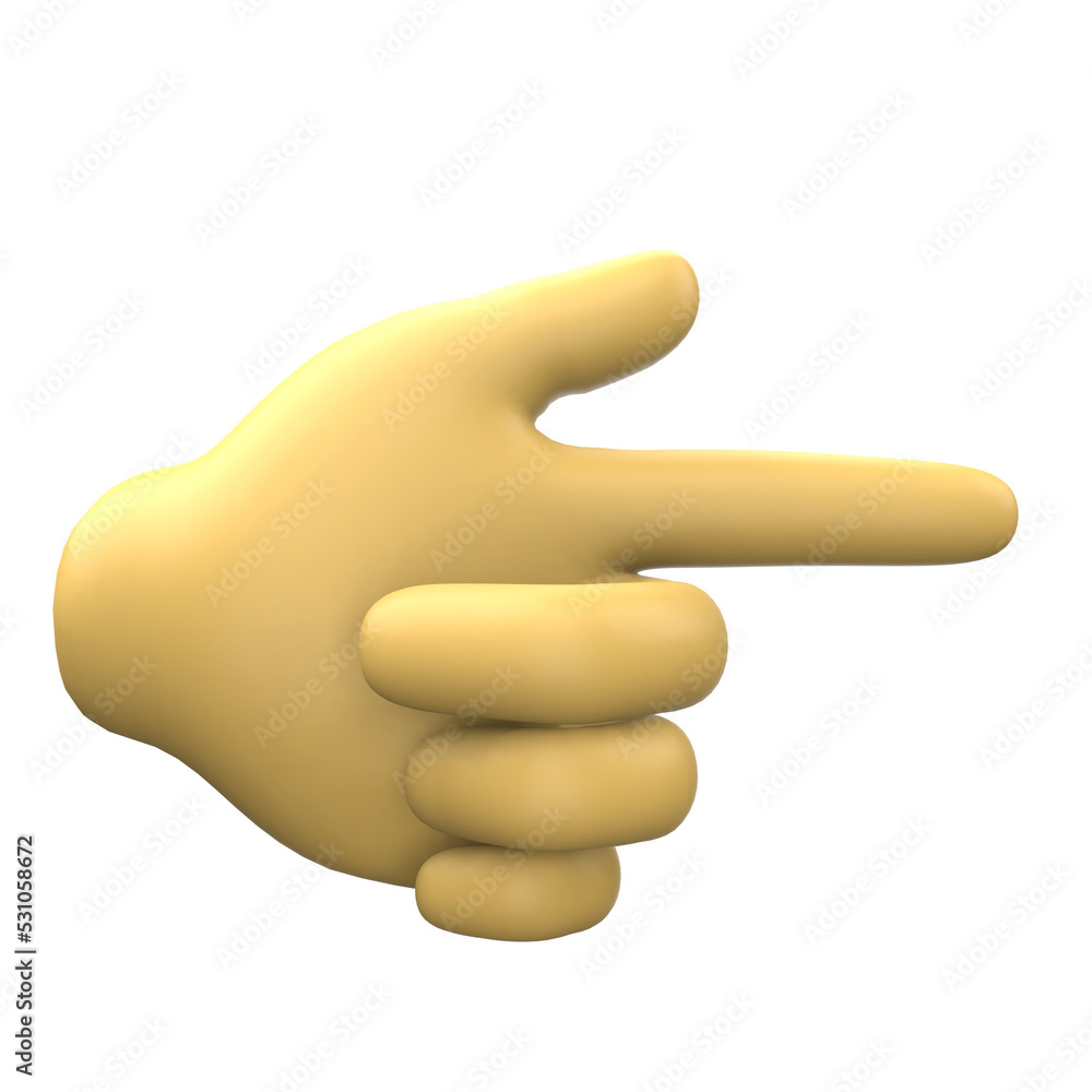 3D Illustration of hand sign emoticon on Transparent PNG Background ...