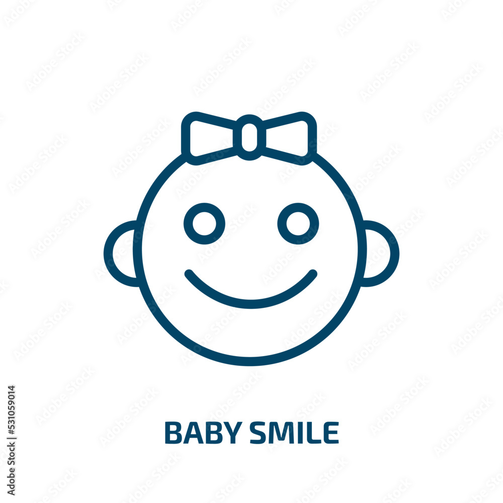 baby smile icon from people collection. Thin linear baby smile, cute ...