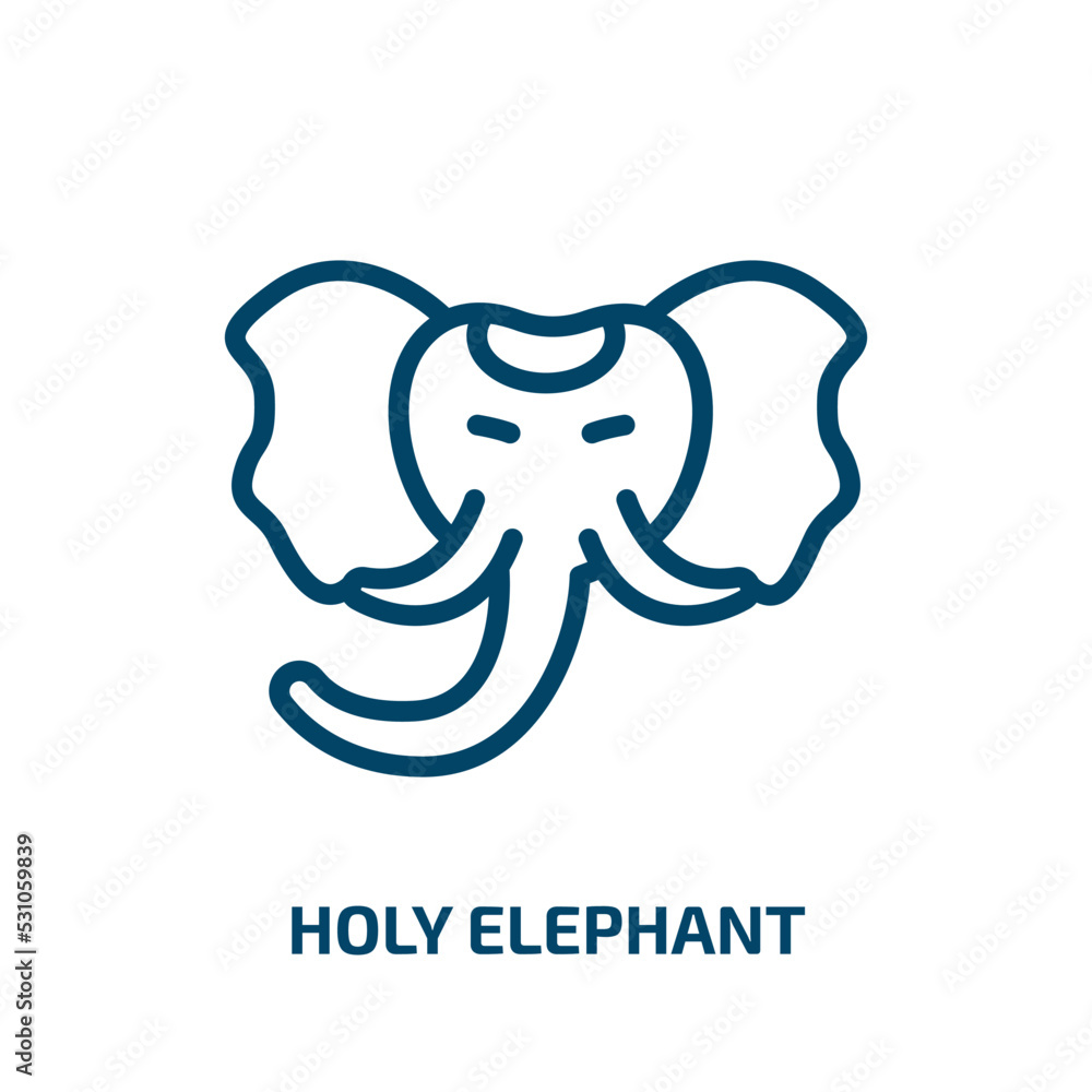holy elephant icon from religion collection. Thin linear holy elephant ...