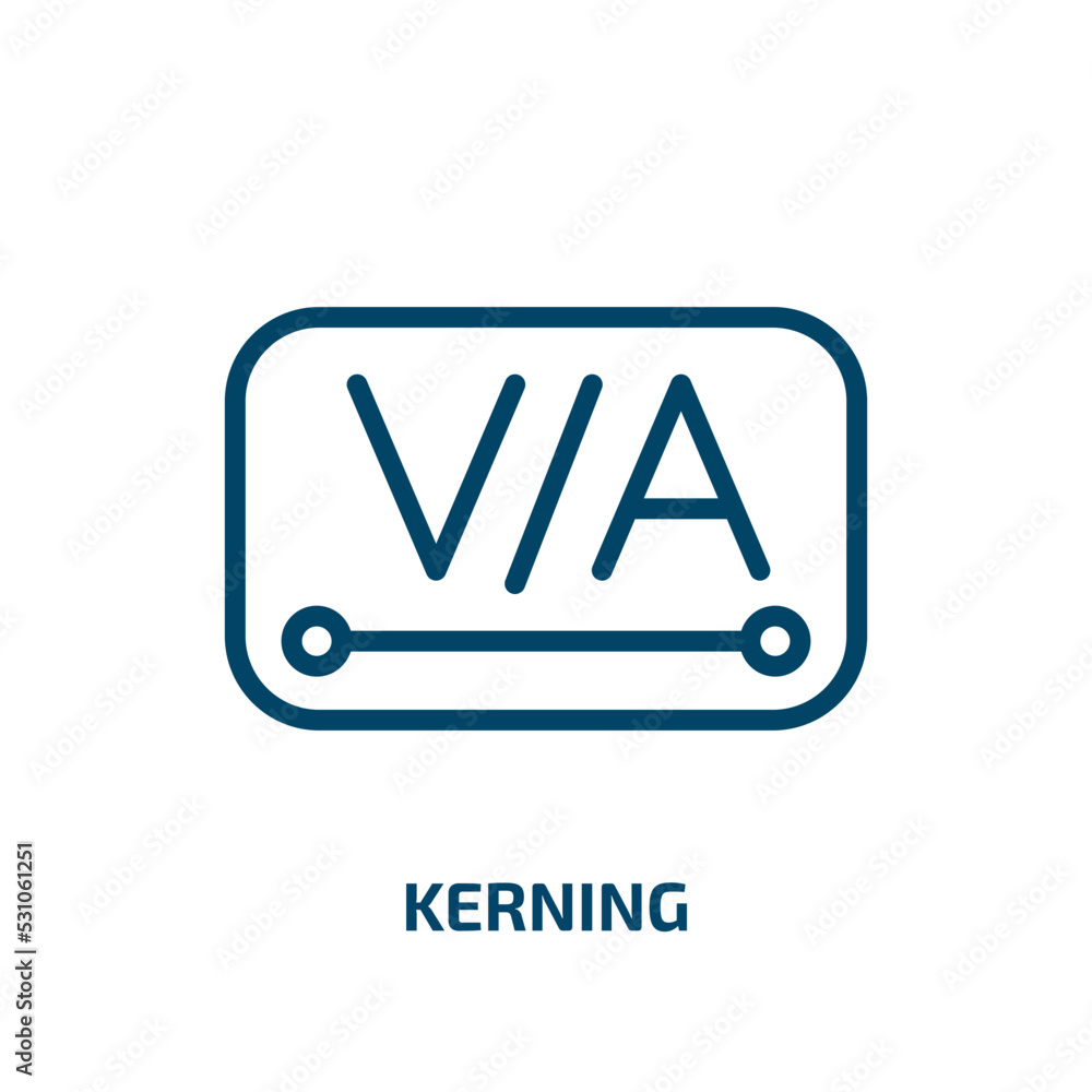 kerning icon from technology collection. Thin linear kerning, edit ...