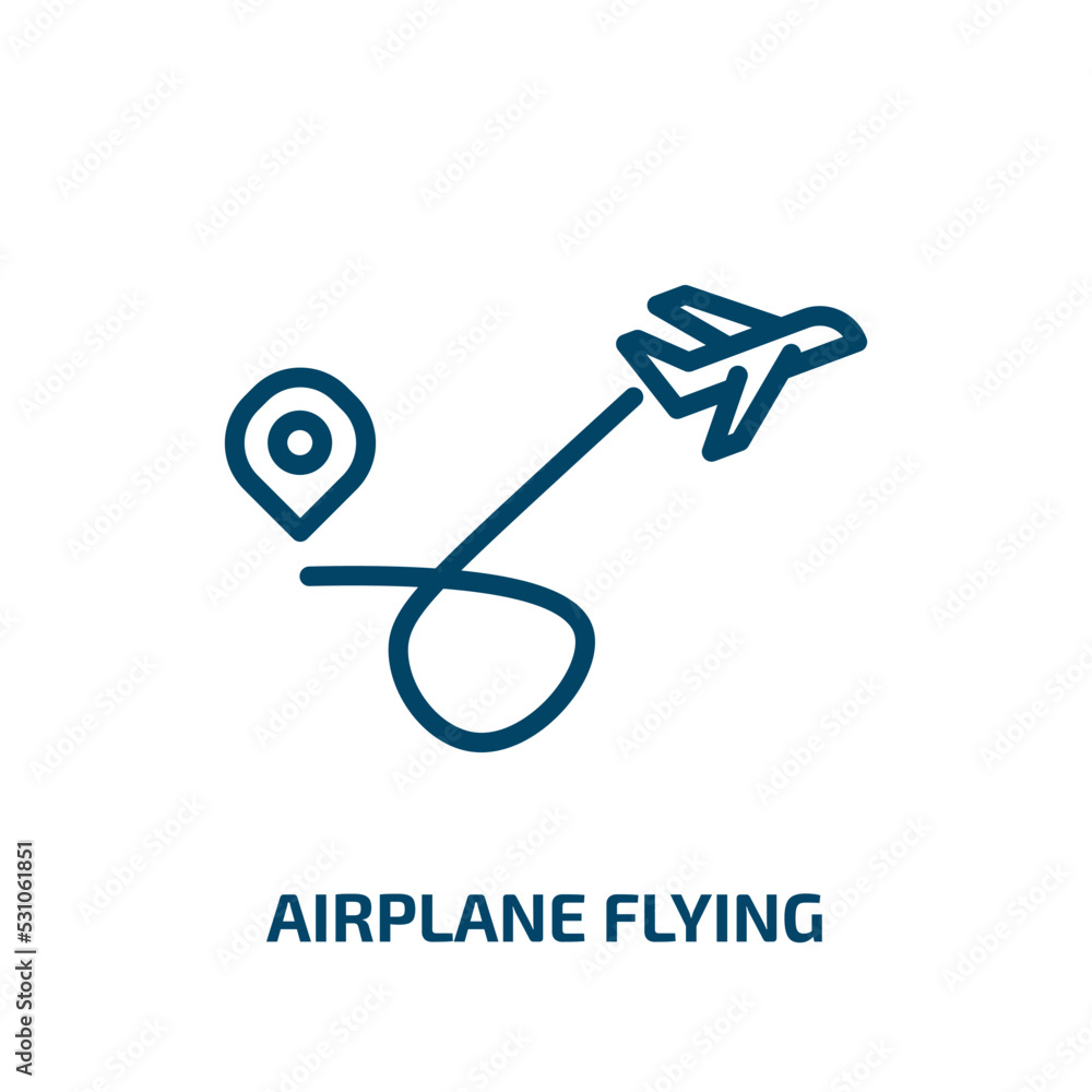 airplane flying icon from transport collection. Thin linear airplane ...
