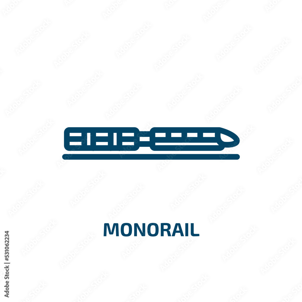 monorail icon from transportation collection. Thin linear monorail ...