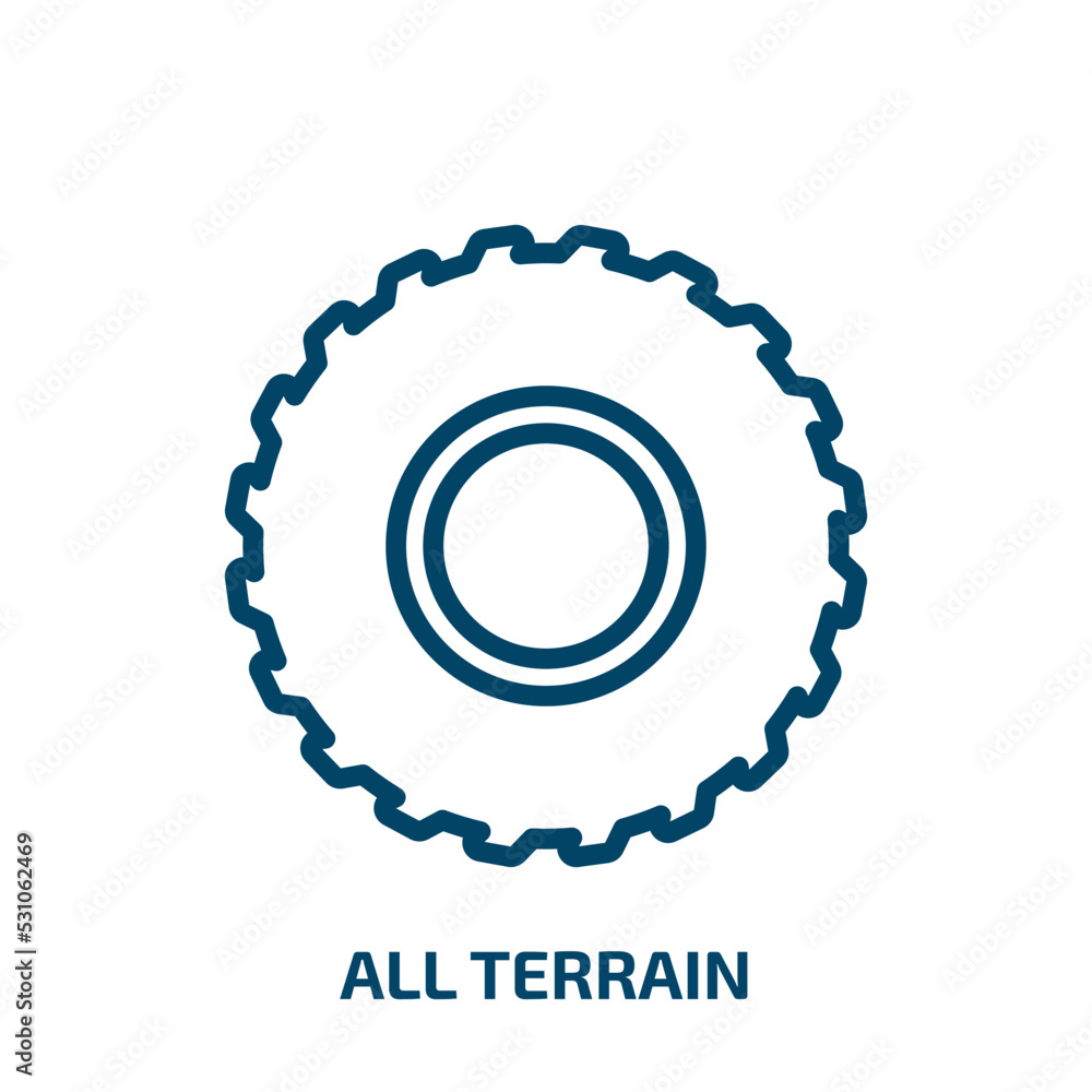 all terrain icon from transportation collection. Thin linear all ...
