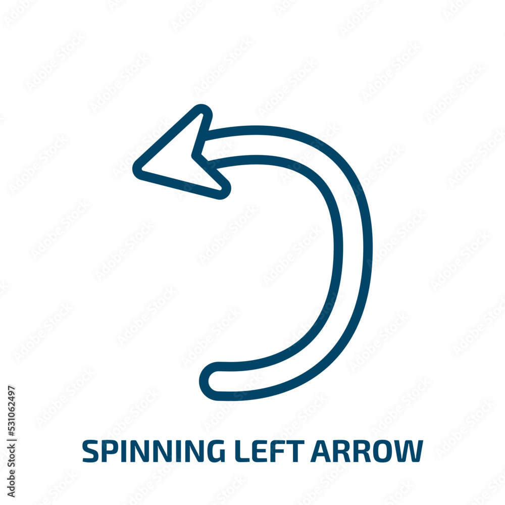 spinning left arrow icon from user interface collection. Thin linear ...