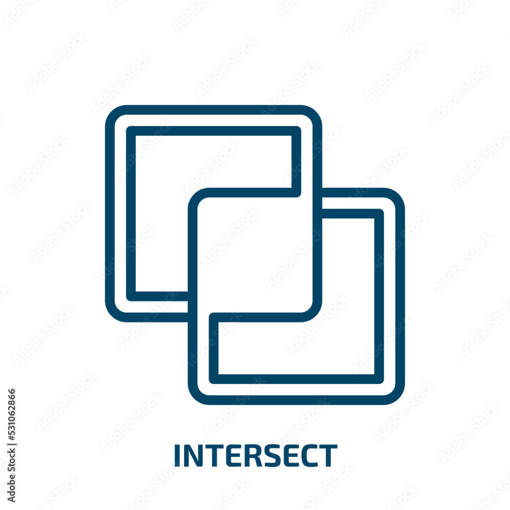 intersect icon from user interface collection. Thin linear intersect ...
