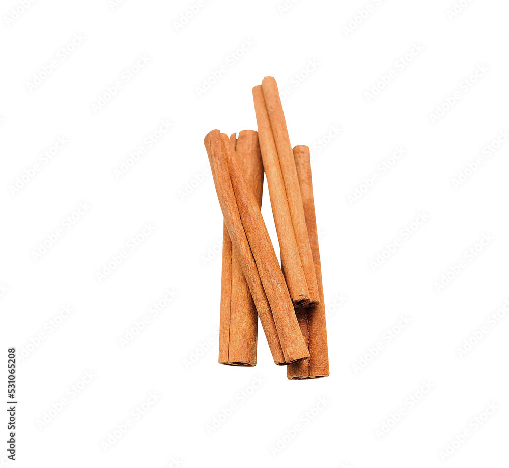 Cinnamon sticks isolated png. Top view Stock Photo | Adobe Stock