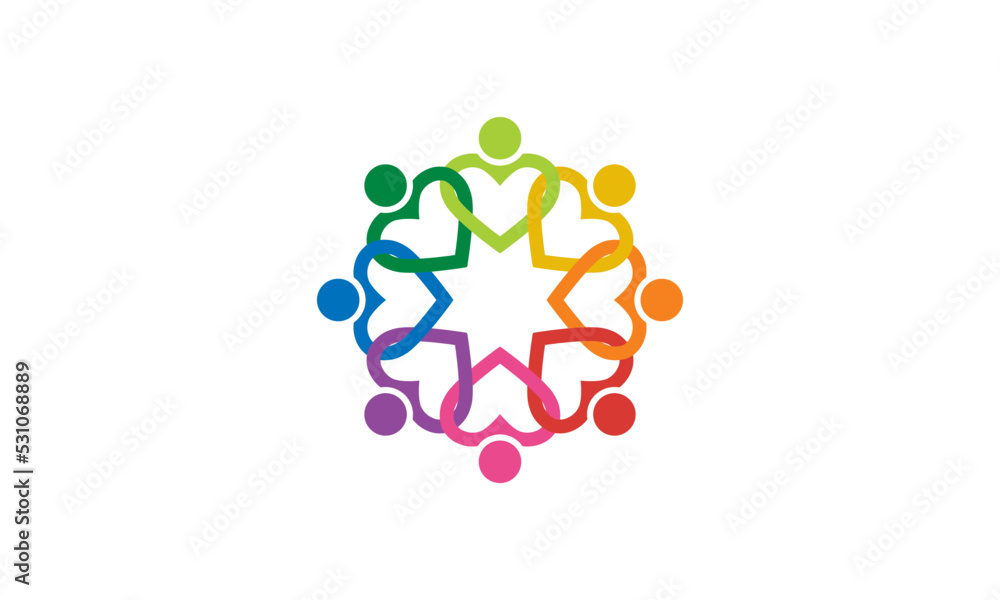 Social relationship logo and icon. Concept of Teamwork and Great work ...