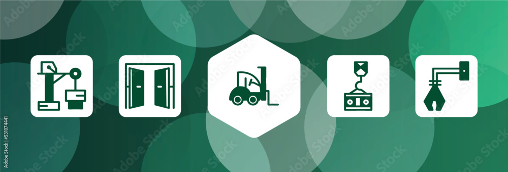 constructicons filled icon set isolated on abstract background. glyph ...